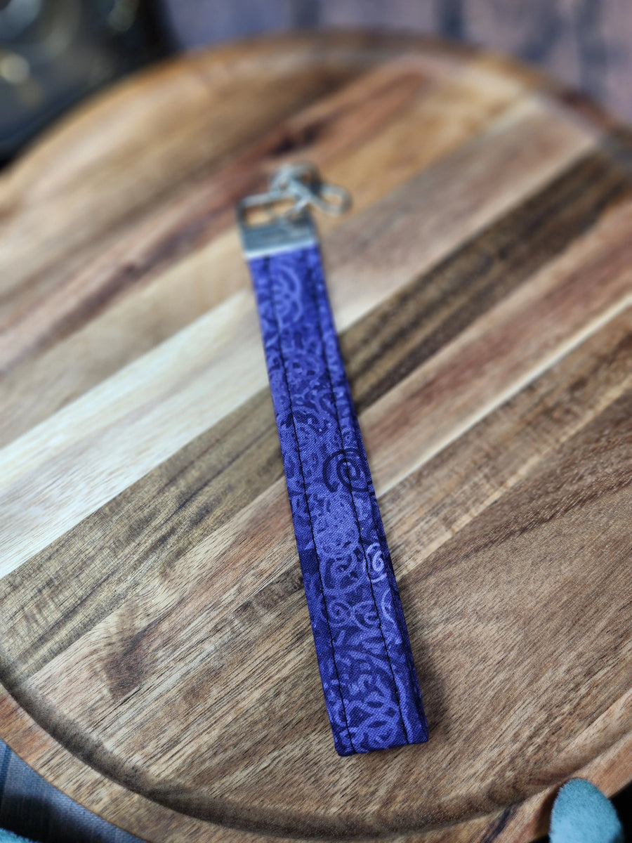 Purple Swirls Fabric Key Fob | Get Knitfaced In CO